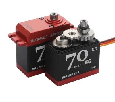 China TIANKONGRC BLS-HV70MG 70KG Servo sin escobillas de alto par digital RC Servo Motor Impermeable Todo-Metal Alto Voltaje 4.8~8.4V 180° Ángulo de control Servo Motor de dirección para Coche RC 1:8 1:10 en venta