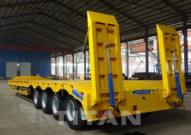 low bed with the hydraulic ramps