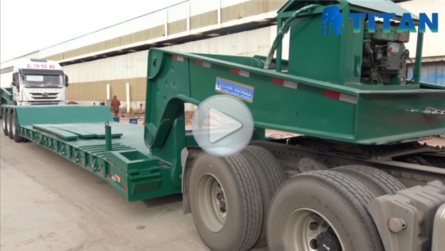 TITAN 3 axles 100 ton  military lowboy trailer for sale  with dolly