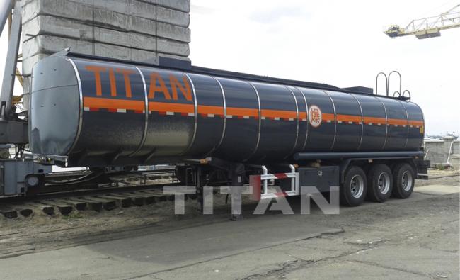 TITAN heating bitumen asphalt tanker trailer with insulating layer for sale
