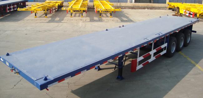 Tri axle 40 foot Shipping Container Flatbed Semi Trailer for Tanzania