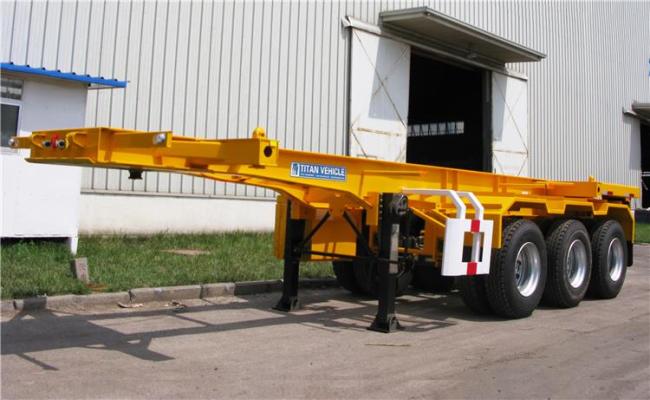 Tri Axle Sliding Skeletal Trailer 20 ft Container Chassis for Sale
