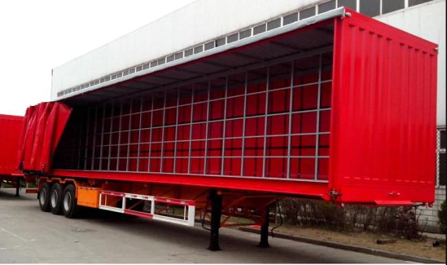 3 Axle 40 Ton PVC Tarpaulin Side Curtain Van Trailer for Sale