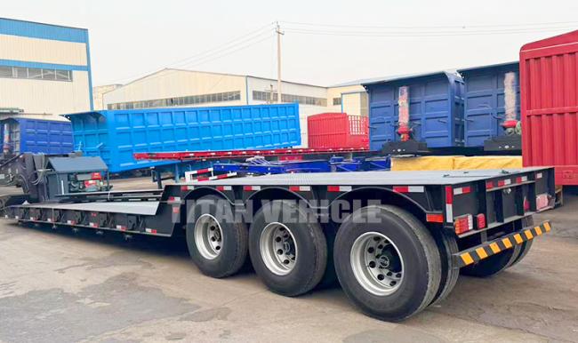 TITAN 3 Axle 80ton Hydraulic Removable Neck Trailer Detachable Gooseneck Lowboy Trailer for Sale