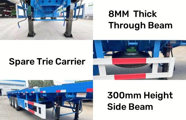 3 Axle Semi Trailer Flat Bed Semi Trailer for Sale (3)
