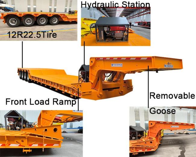 TITAN 100 Tons Removable Gooseneck Trailer for Sale  Removable Gooseneck Lowboy Trailer