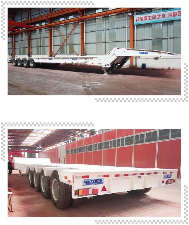 TITAN 4 Axle 100 Tons Folding Gooseneck Trailer for Sale Folding Neck Lowboy for Sale