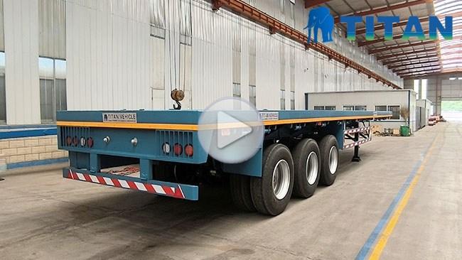 TITAN Tri Axle Telescopic Trailer   24MExtendable Flatbed Trailer for Sale