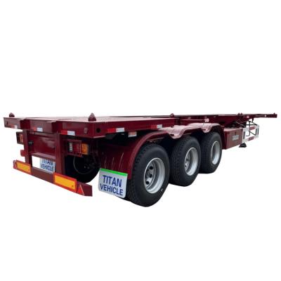 Cina TITAN Tri Axle 40/60/80T Shipping Container Chassis Transport Skeletal Trailer for Sale in vendita