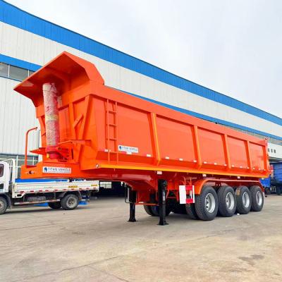 中国 4 Axle 35 40 45 m3 Dump Semi Trailer Tipper Trailer Hydraulic Rear End Trailer for Sale 販売のため