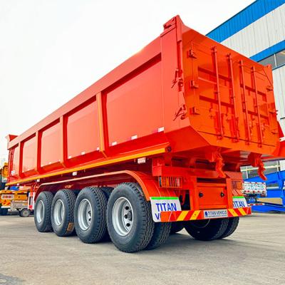 中国 4 Axle 35 40 45 m3 Dump Semi Trailer Tipper Trailer Hydraulic Rear End Trailer for Sale 販売のため