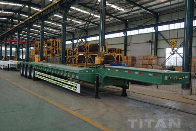 LOW BED TRAILERS 4 AXLES with lowboy truck dimensions have high quality and good service