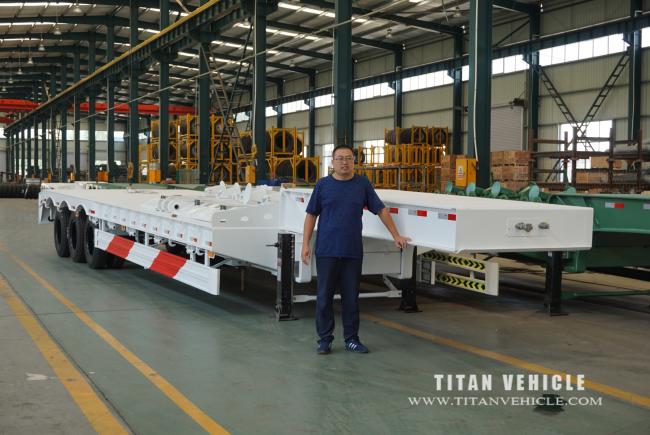 3 axle 80 ton low semi trailer have high quality and we get some good feedback