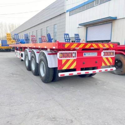 Китай TITAN 3 Axle 40 Ft Flatbed Semi Trailers for Sale Near Me продается