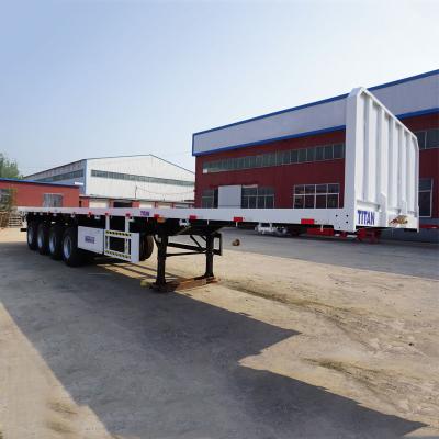 China 40 feet flatbed trailer 40ft 60 tons flat bed trailers cargo ship 40' flatbed container carrier trailer large 4 axles fl for sale