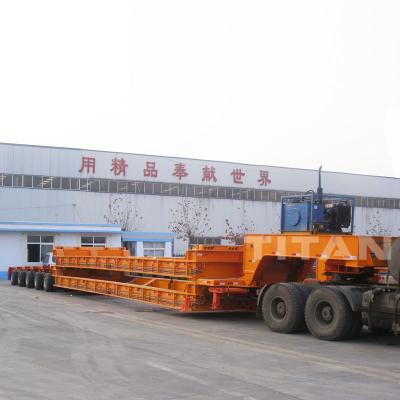 China 150Ton 4 line 8 axles Lowbed Trailer 40 lowboy trailer high quality lowbed trailer for sale for sale