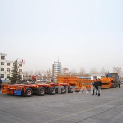 China 150Ton 4 line 8 axles Lowbed Trailer 40 lowboy trailer high quality lowbed trailer for sale for sale