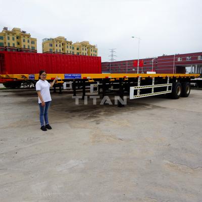 China cargo ship 50 ton two-axle flatbed 40