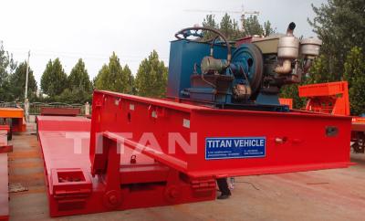 China TITAN 4 Axle 100 Ton 120 ton Hydraulic Detachable Gooseneck Lowboy front loading semi Trailer for sale à venda
