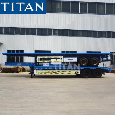 China Hydraulic 2 axle  Lowbed 40 50 ton  low loaders  containers low bed semi Trailer for sale