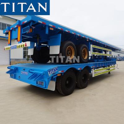 China Hydraulic 2 axle  Lowbed 40 50 ton  low loaders  containers low bed semi Trailer for sale