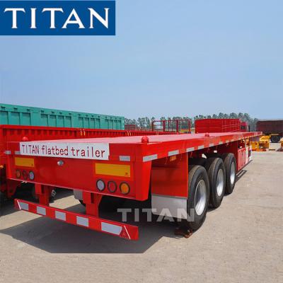 Китай TITAN 3 Axles 40FT Container Carrier Flat Bed/Deck/Body/Top Truck Semi Trailer for Sale продается