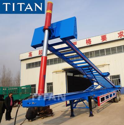 China TITAN front lifting 40 foot container tipping chassis semi trailer for sale zu verkaufen