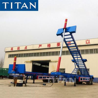 China TITAN front lifting 40 foot container tipping chassis semi trailer for sale zu verkaufen