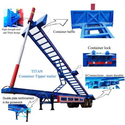 中国 TITAN front lifting 40 foot container tipping chassis semi trailer for sale 販売のため