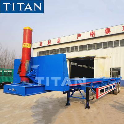 China TITAN front lifting 40 foot container tipping chassis semi trailer for sale zu verkaufen