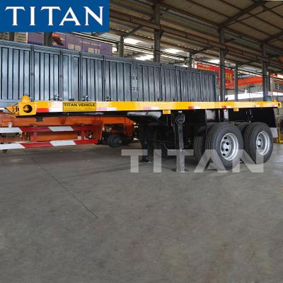 Китай TITAN new 2 axle 20ft double flat deck platform trailer for sale near me продается