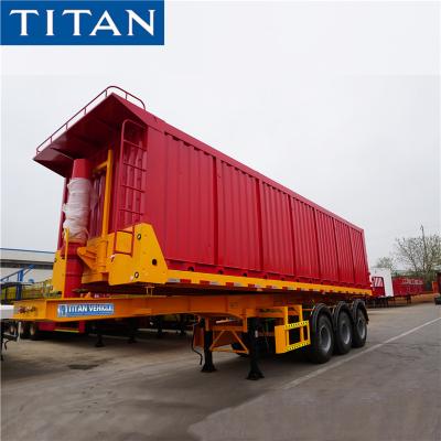 中国 2/ 3 axles hydraulic container tipper dump chassis semi trailer 販売のため