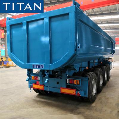 China TITAN low price 4 Axle 32cbm heavy duty dump tractor tipping trailer zu verkaufen