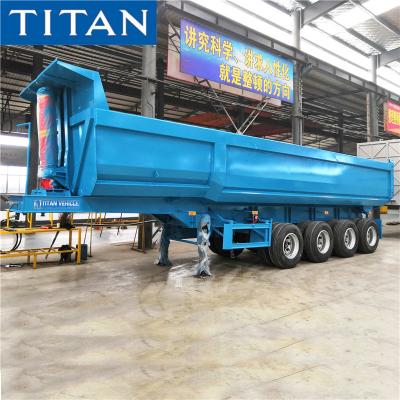 中国 TITAN low price 4 Axle 32cbm heavy duty dump tractor tipping trailer 販売のため