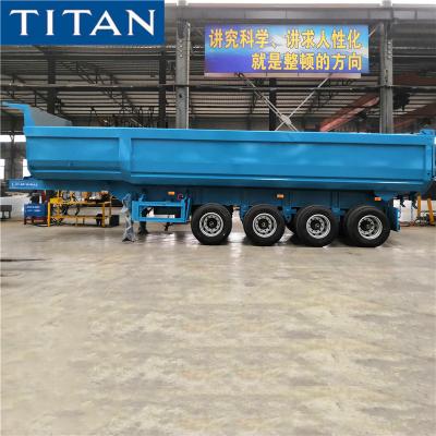 China TITAN low price 4 Axle 32cbm heavy duty dump tractor tipping trailer zu verkaufen