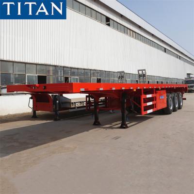 Китай TITAN 3 Axles Container Carrier Flat Bed/Deck/Body/Top Truck Semi Trailer for Sale продается
