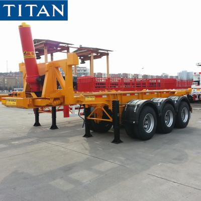 中国 TITAN 20/40ft container rear dump chassis semi trailer for sale 販売のため