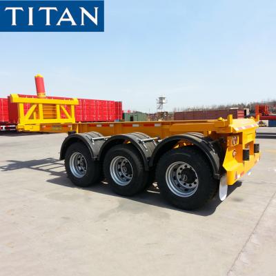 China TITAN 20/40ft container rear dump chassis semi trailer for sale zu verkaufen