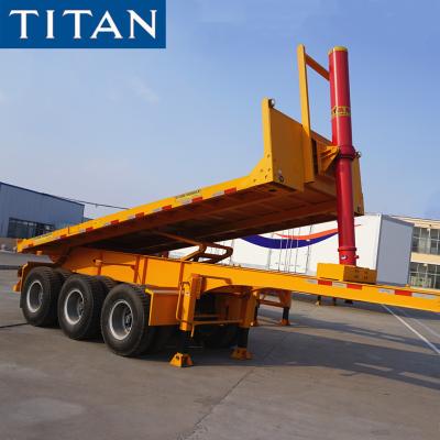 China TITAN 20/40ft container rear dump chassis semi trailer for sale zu verkaufen