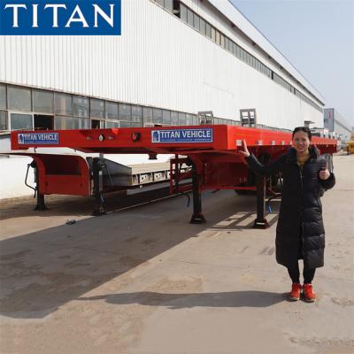 Китай TITAN tri axle 20/40ft high bed logistics flatbed semi trailer продается
