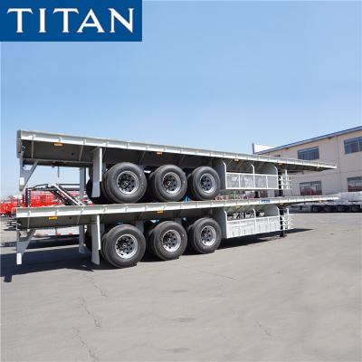 Cina Tri axle 45 ft flat body decks platform flatbed trailers for sale in vendita