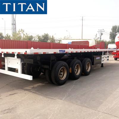 China 20ft 40 feet shipping container flatbed platform trailer for sale for sale