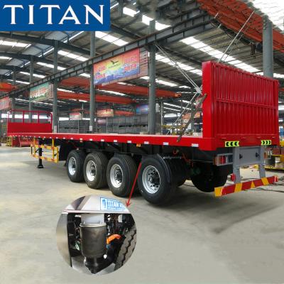 Китай 4 Axle High Bed Flatbed Logistics Trailer With Airbag Suspension продается