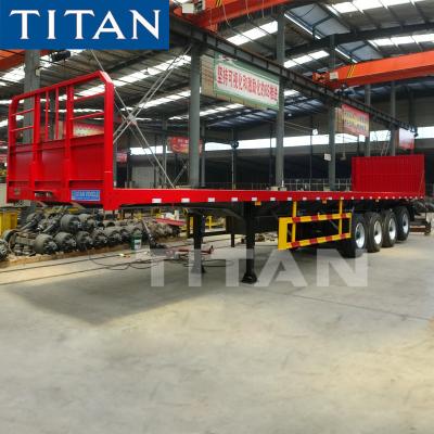 Cina 4 Axle High Bed Flatbed Logistics Trailer With Airbag Suspension in vendita