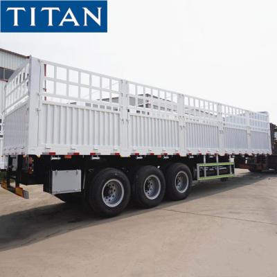 Cina Fence truck trailer 60 ton cargo semi trailer stake type for africa market in vendita
