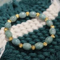 Quality Natural Jade Beads,Brass Plated 18k Gold Spacer Beads,DIY Stretch Bracelet With for sale