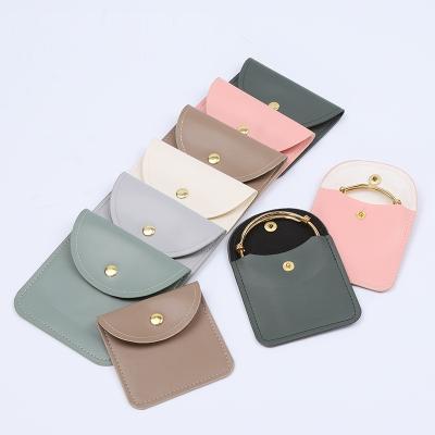 China Elegant Luxury Noble Eco Friendly Biodegradable Vegetable Leather Apple Leather Pineapple Leather New PU Leather Metal Snap Bag Jewelry Bag Bracelet Necklace Jewelry Storage Bag Oil Edge Leather Bag for sale