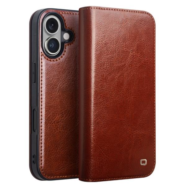 Quality Suitable For IPhone16epromax Mobile Phone Case Genuine Leather Apple Flip Cover Stand Full Cover Protective Cover Card for sale