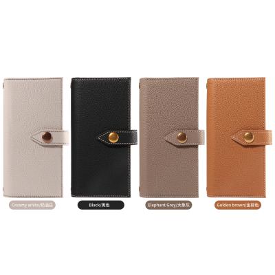 China Suitable For IPhone 17 Pro Max First Layer Cowhide Mobile Phone Case Apple 17 Wallet Lanyard Card Slot High-End Leather Case for sale