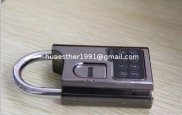 China biometric padlock is called fingerprint padlock used in school, warehouse, container for sale